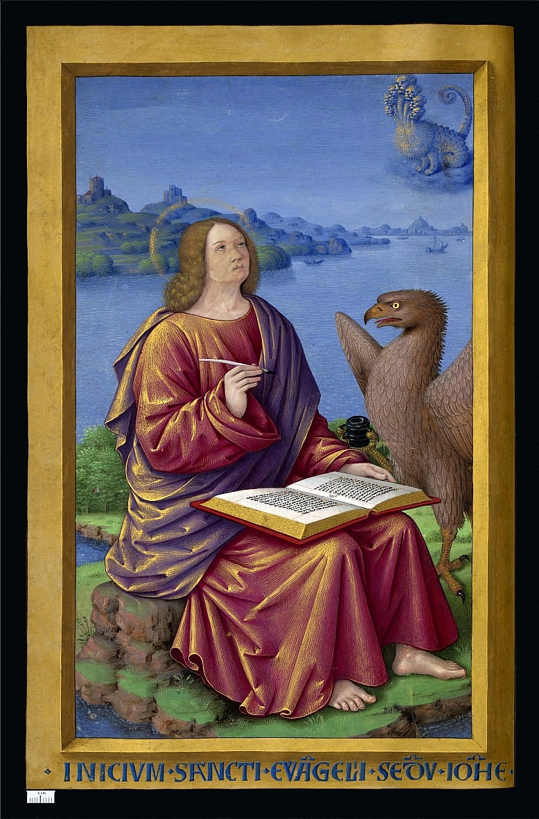 Johannes der Evangelist von Jean Bourdichon: Kunstdruck
